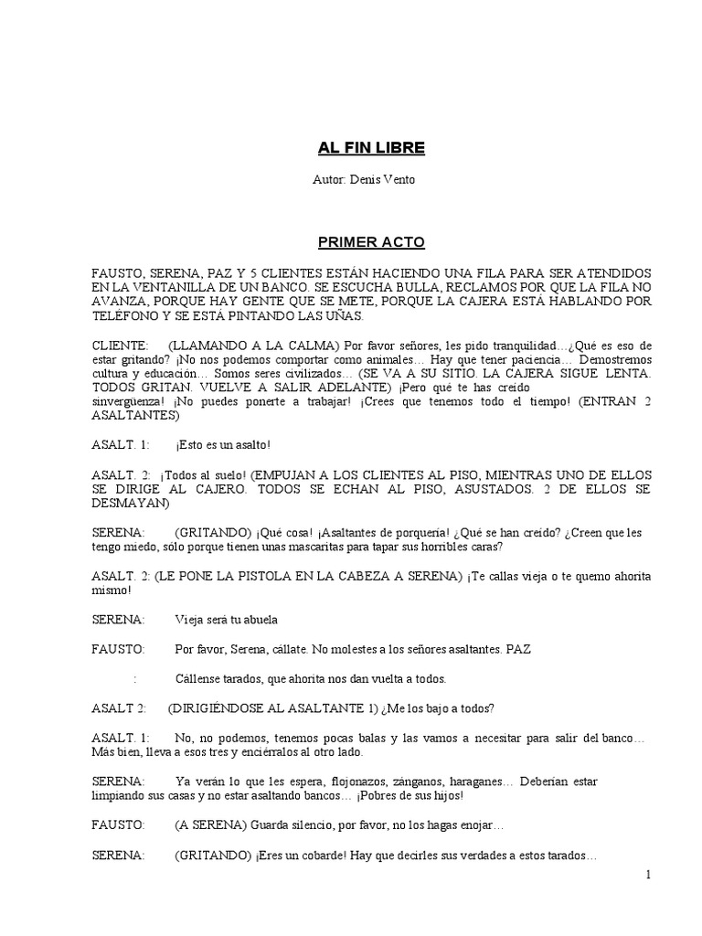 AL FIN Libre: Primer Acto | PDF