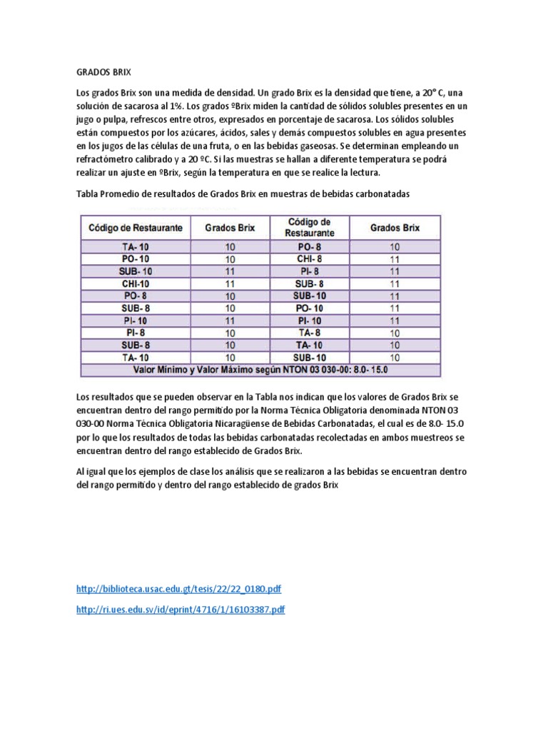 Grados Brix | PDF
