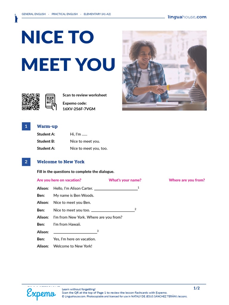 Nice To Meet You American English Teacher Ver2 | PDF | Learning Methods | Educational Psychology