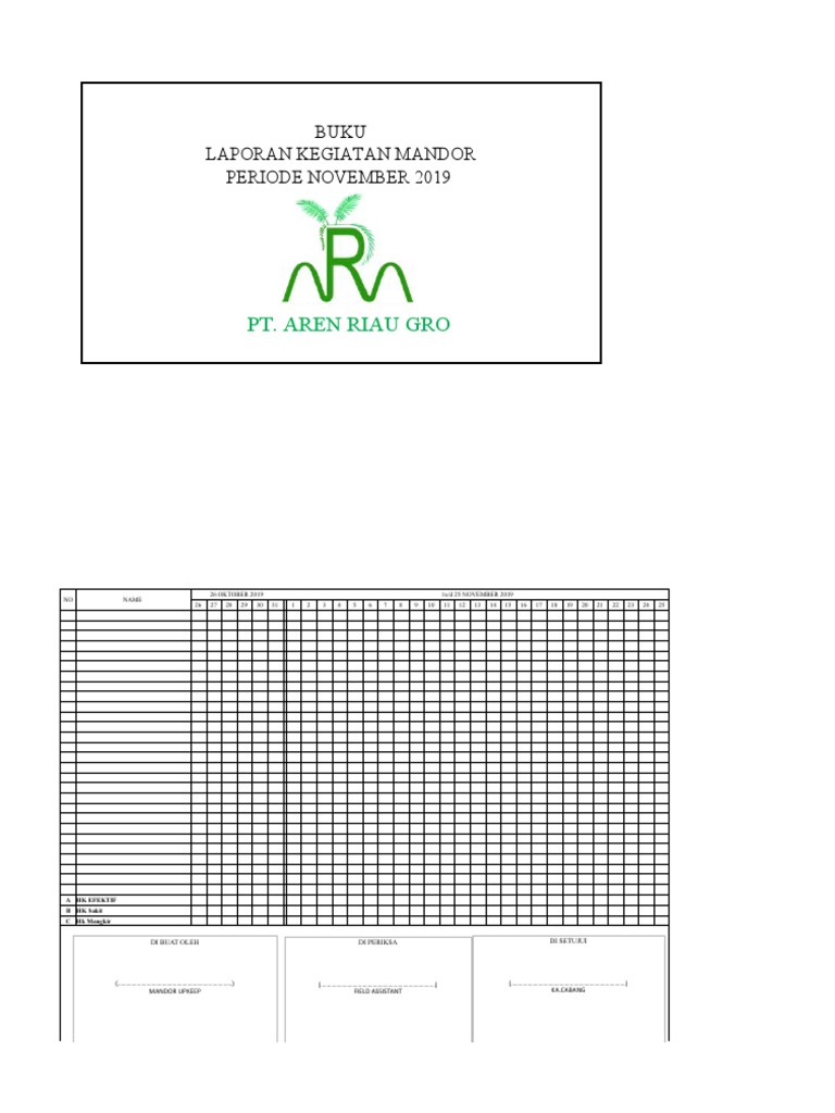 Buku Kegiatan Mandor | PDF