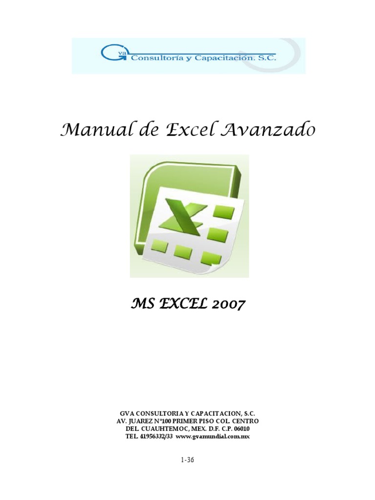 Manual Excel Avanzado Pdf Microsoft Excel Hoja De Cálculo