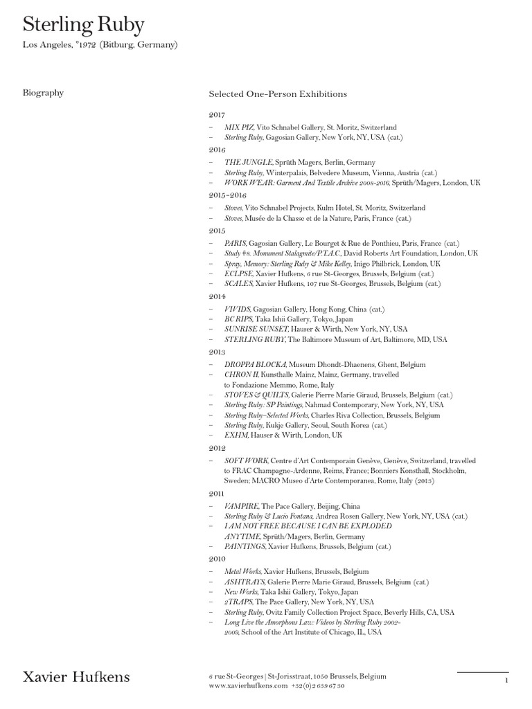 Artist File RUBY BIO | PDF | The Arts