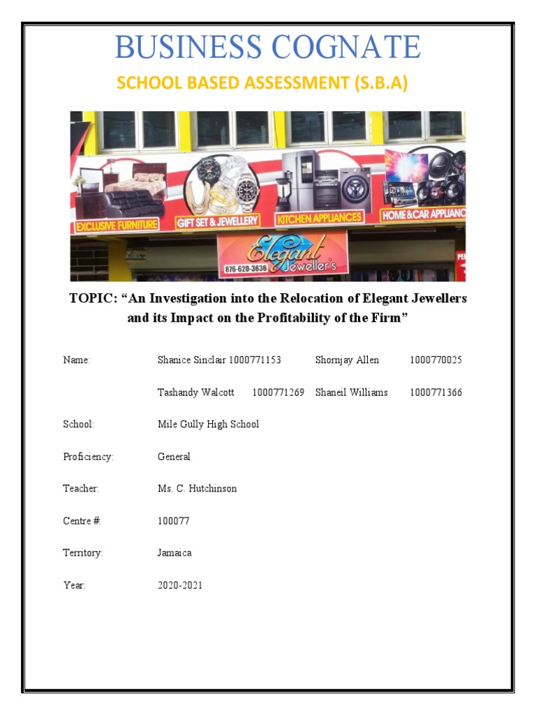 Business Cognate SBA 2021 Correction | PDF | Data | Analysis