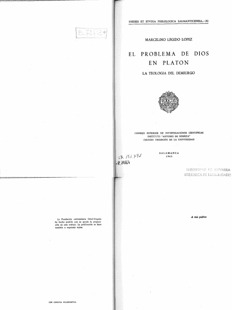 El Problema de Dios en Platón - La Teología Del Demiurgo. | PDF ...