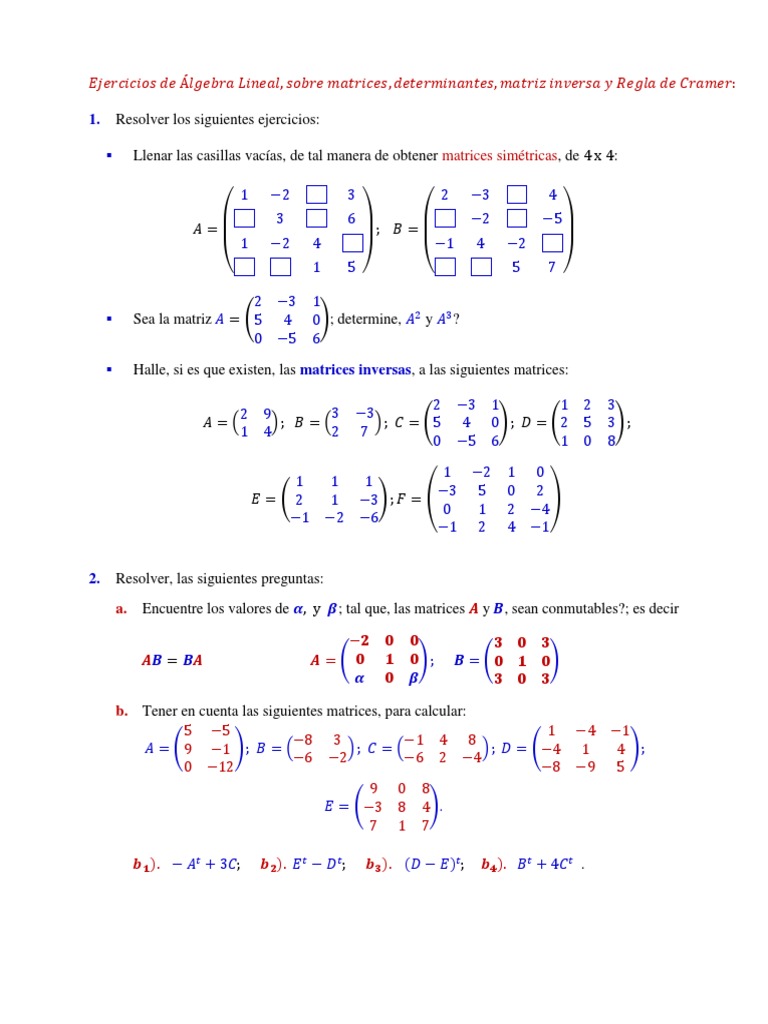 Trabajo de Algebra Lineal N°2 | PDF | Matriz (Matemáticas) | Funciones y mapeos