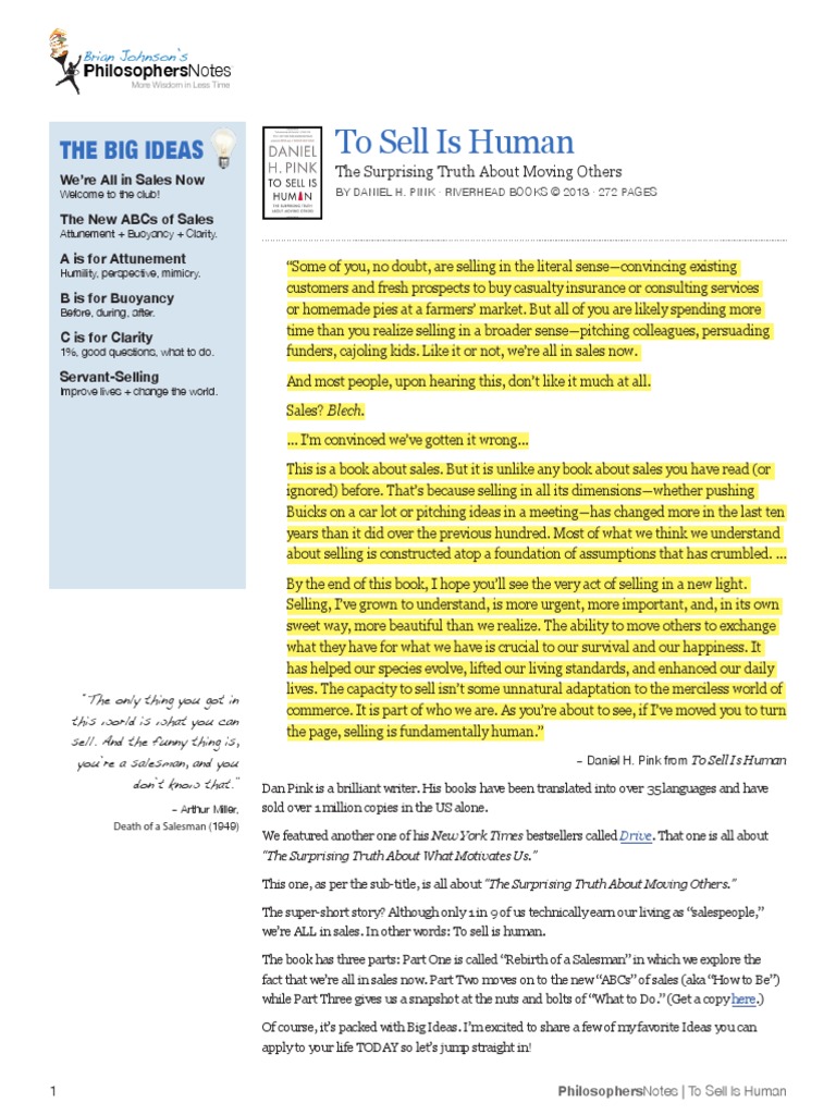 To Sell Is Human | PDF | Sales | Optimism