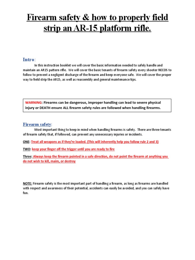Firearm Safety & How To Properly Field Strip An AR-15 Platform Rifle ...