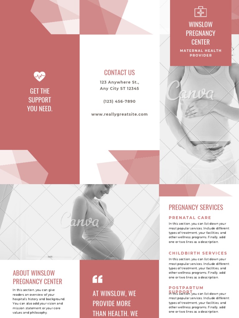 Pink and White Pregnancy Medical Trifold Brochure | Download Free PDF ...