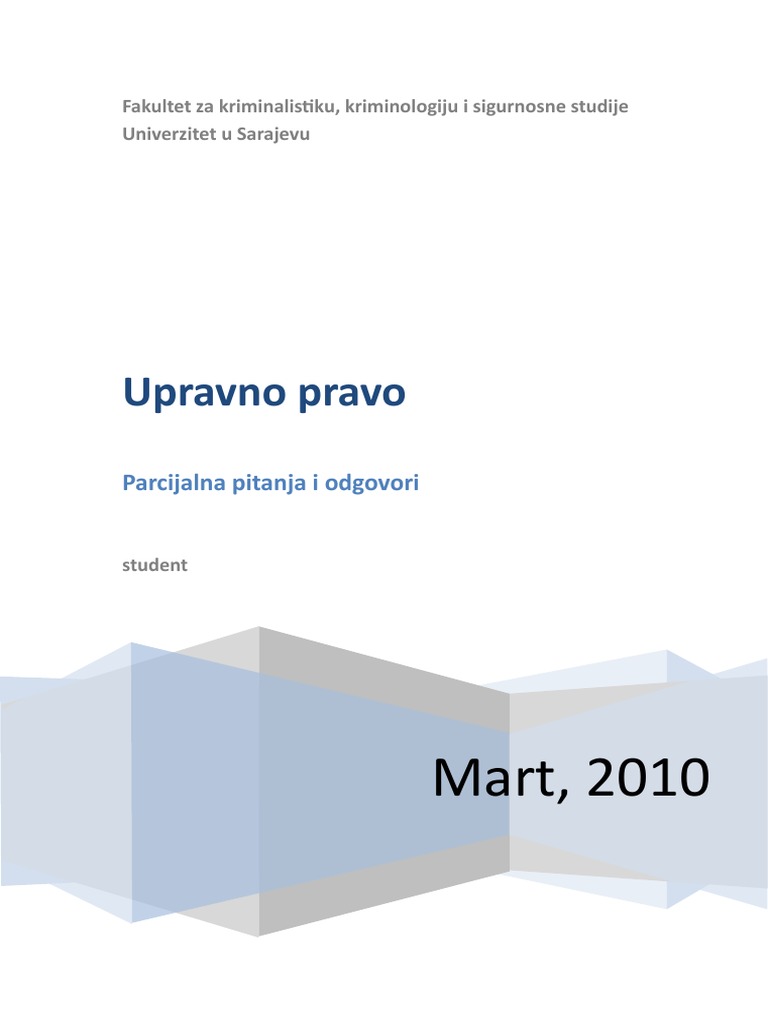Upravno Pravo I Upravni Postupak (Skripta) | PDF
