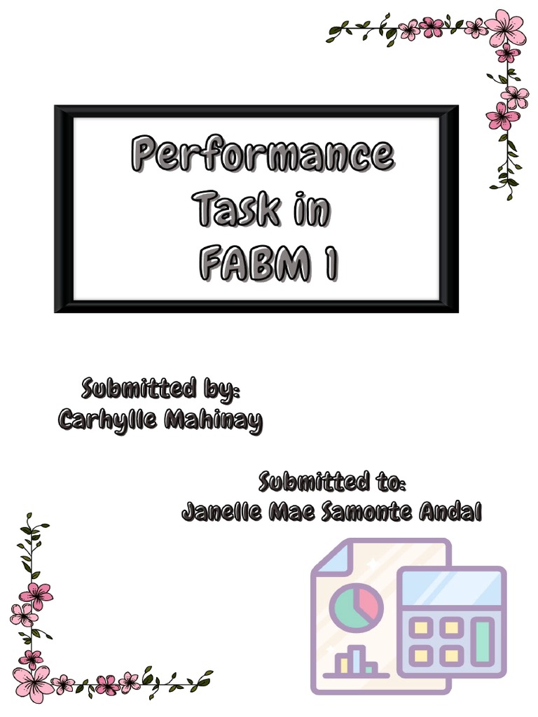 Mahinay Performance Task in FABM | PDF | Equity (Finance) | Money