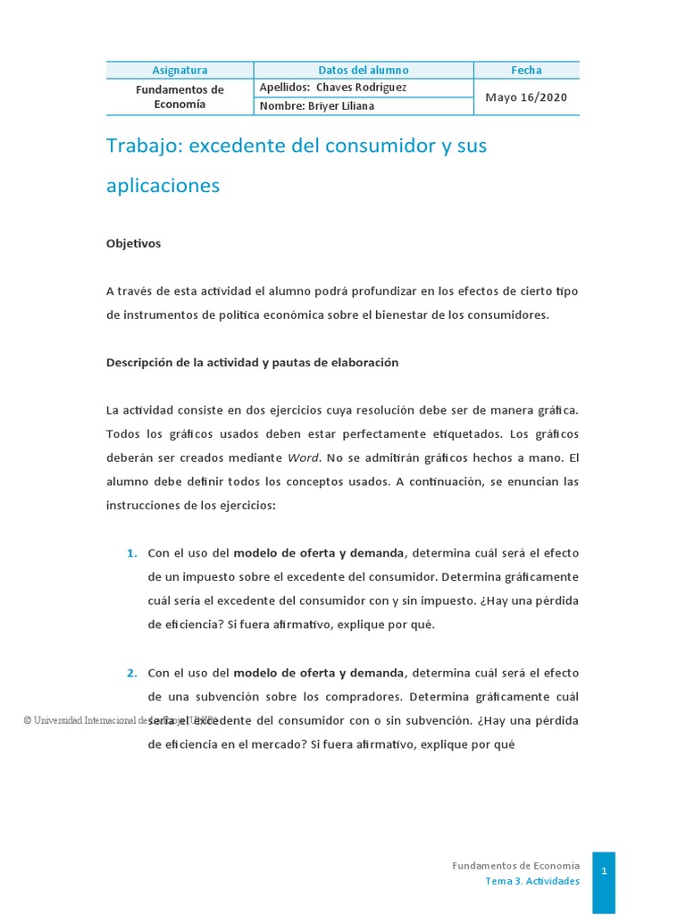 Excedente Del Consumidor y Sus Aplicaciones | PDF | Mercado (economía ...