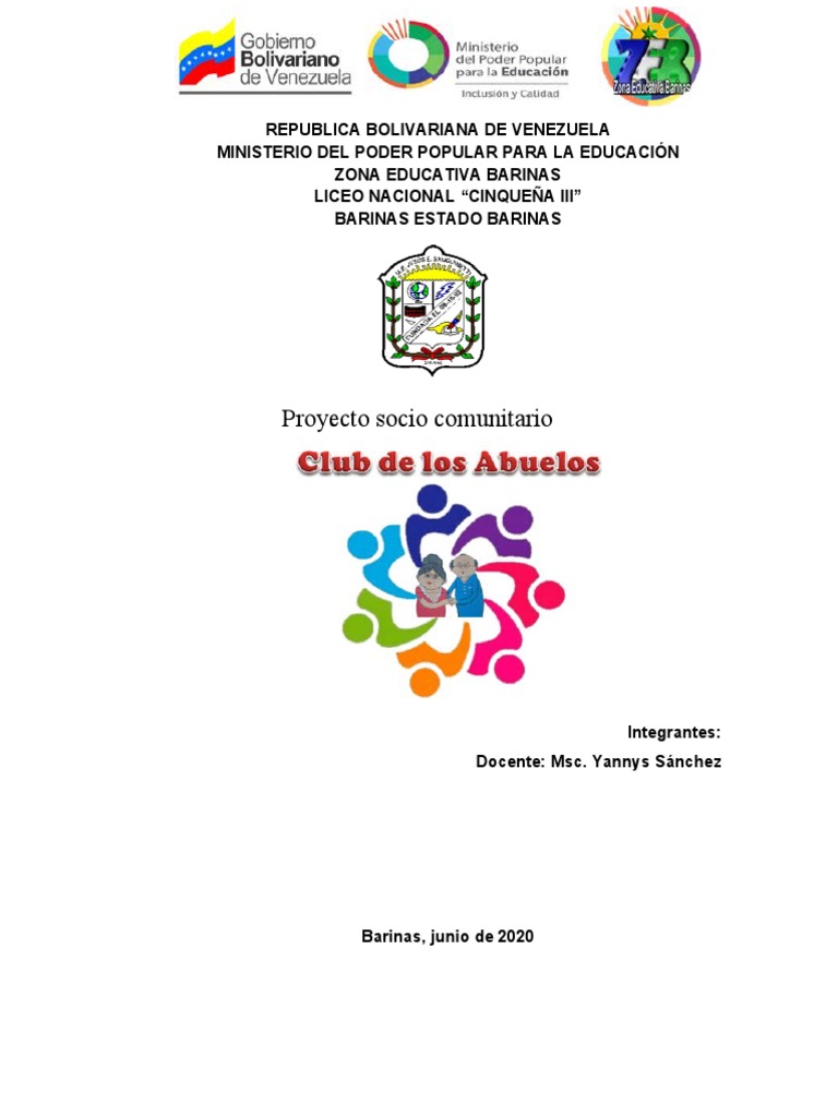 Proyecto Comunitario Liceo Cinqueña III | PDF | Vejez | Educación primaria