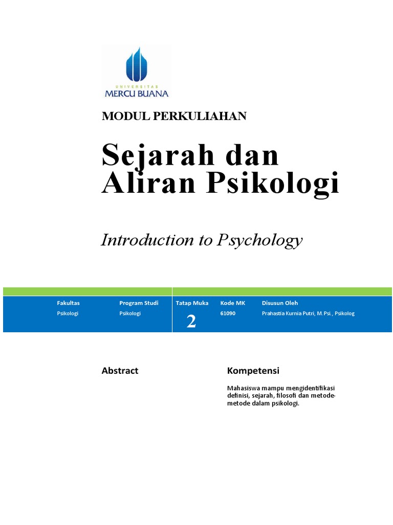 Sejarah dan Aliran Psikologi | PDF