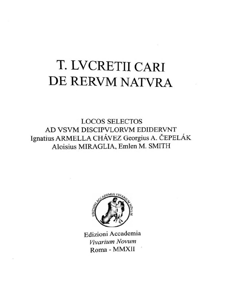 Lucretius - de Rerum Natura | PDF
