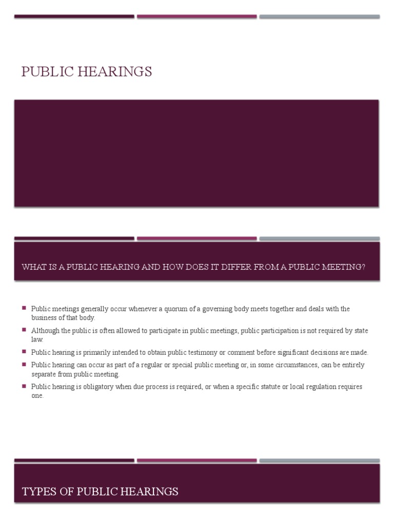 Public Hearing | PDF | Due Process | Equity (Law)