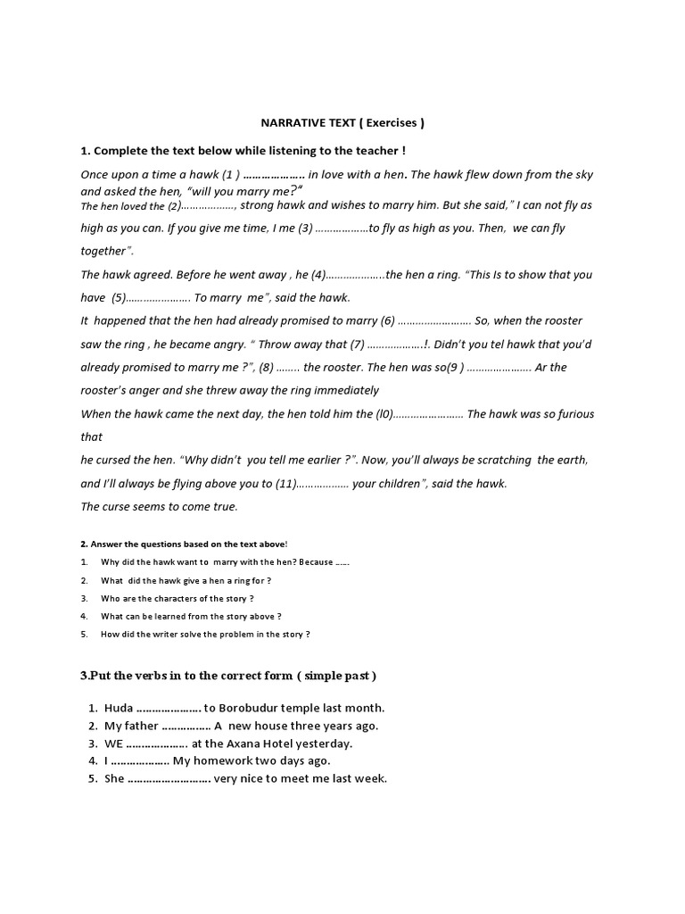 Soal Latihan Narrative Text | PDF