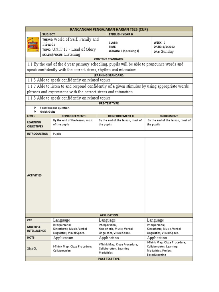 RPH Cup-Bi Y6 (Tapak) | PDF | Learning | Cognitive Science