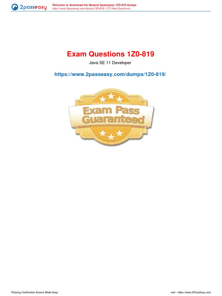 Exam Questions 1Z0-819: Java SE 11 Developer | PDF | Java (Programming ...