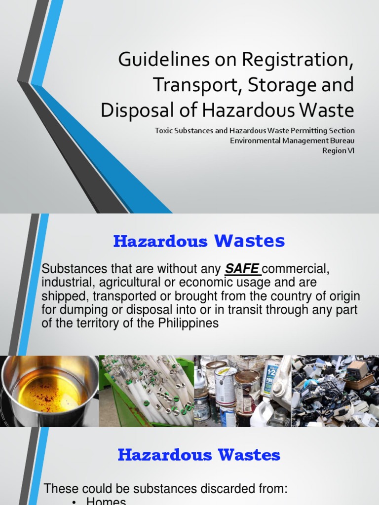 Guidelines On Transport, Storage and Disposal of HazWaste | PDF ...