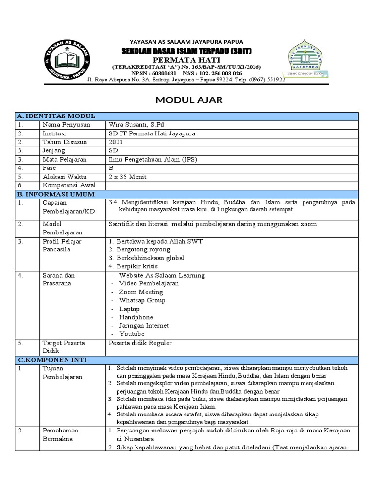 Modul Ajar IPS Kelas 4 | PDF