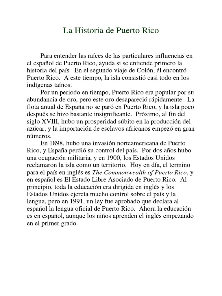 La Historia de Puerto Rico | PDF | Historia