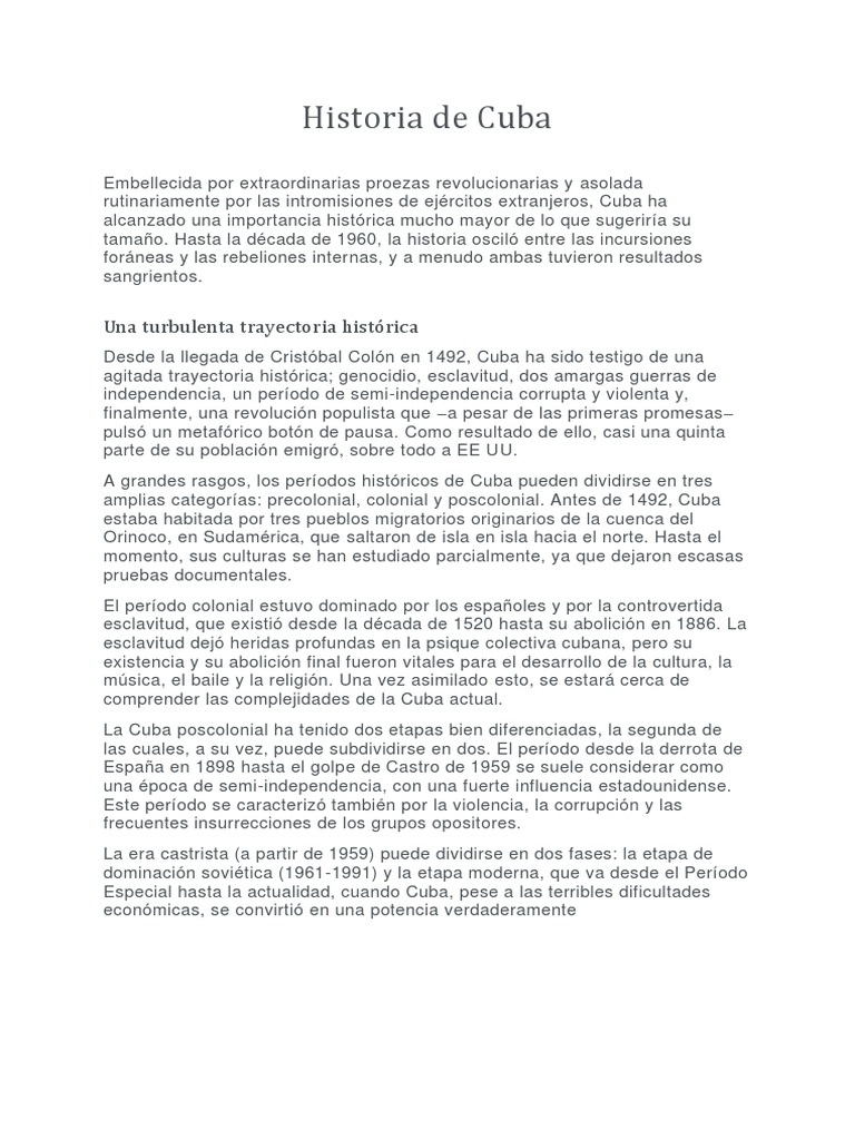 Historia de Cuba | PDF