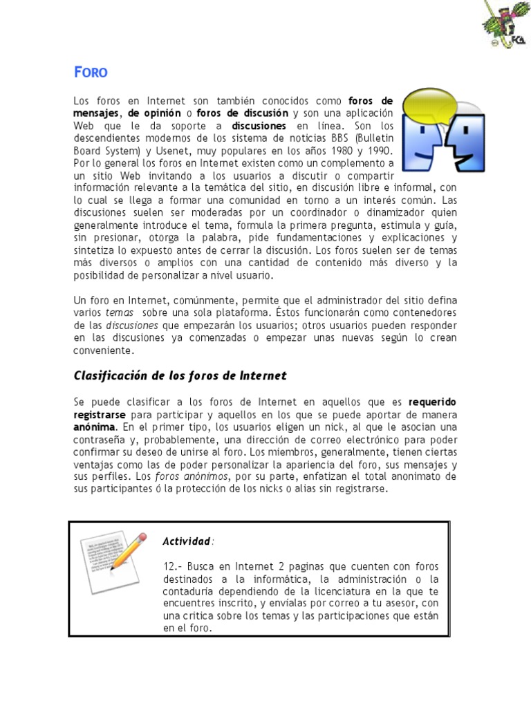 La función y tipos de foros en Internet | PDF | Foro de Internet ...