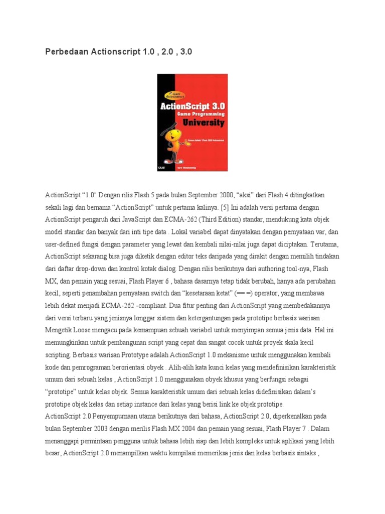 Perbedaan Actionscript 1.0, 2.0, 3.0 | PDF