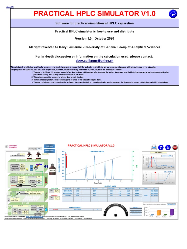 Practical HPLC Simulator v1 | PDF | High Performance Liquid Chromatography | Chemistry