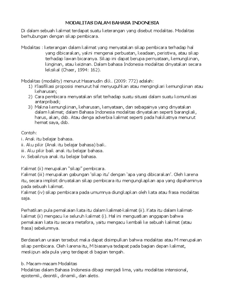 MODALITAS | PDF | Karier & Perkembangan