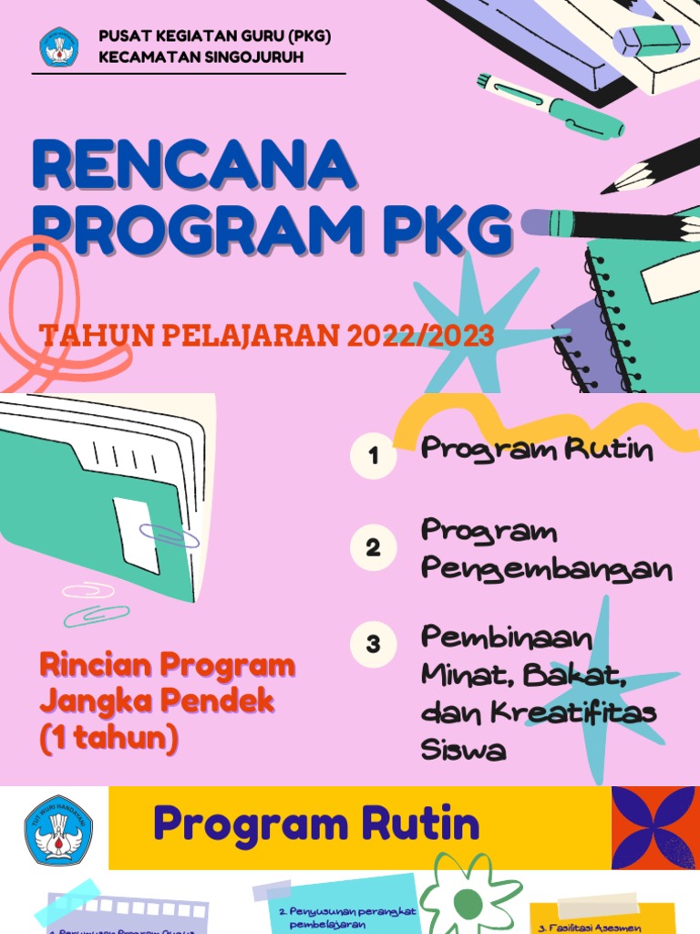 Rencana Program PKG (Pusat Kegiatan Guru) Kecamatan Singojuruh | PDF