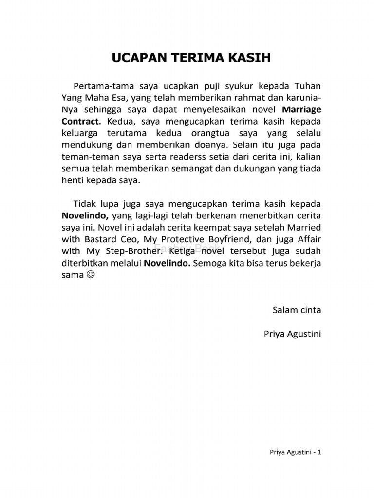Marriage Contract by Priya Agustinipdf PDF Free | PDF | Religion ...