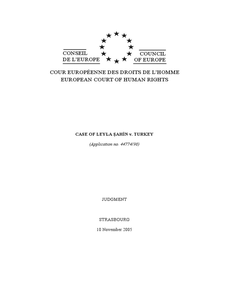 CASE OF LEYLA ŞAHİN v. TURKEY | PDF | Hijab | Secularism