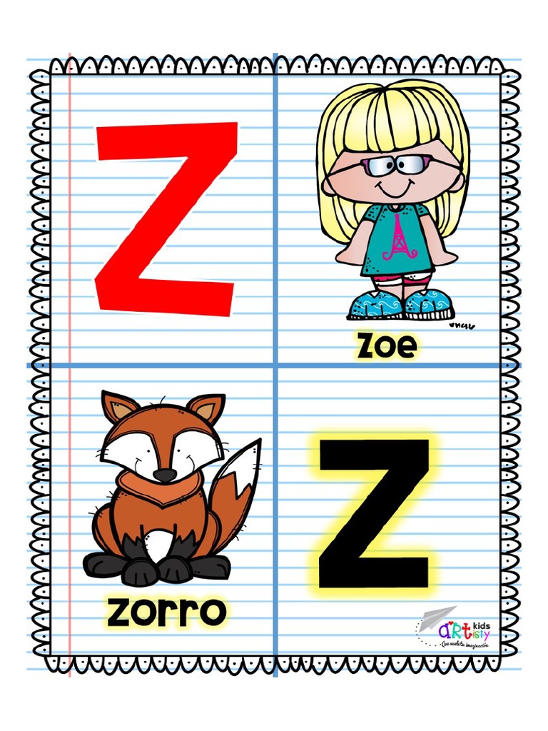 Abecedario Ilustrado Preescolar Z | PDF