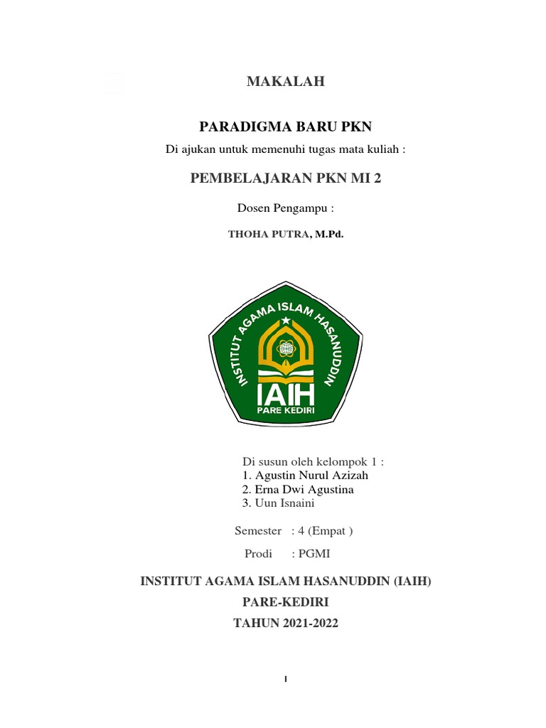 Makalah PKN Kel 1 Semester 4 | PDF