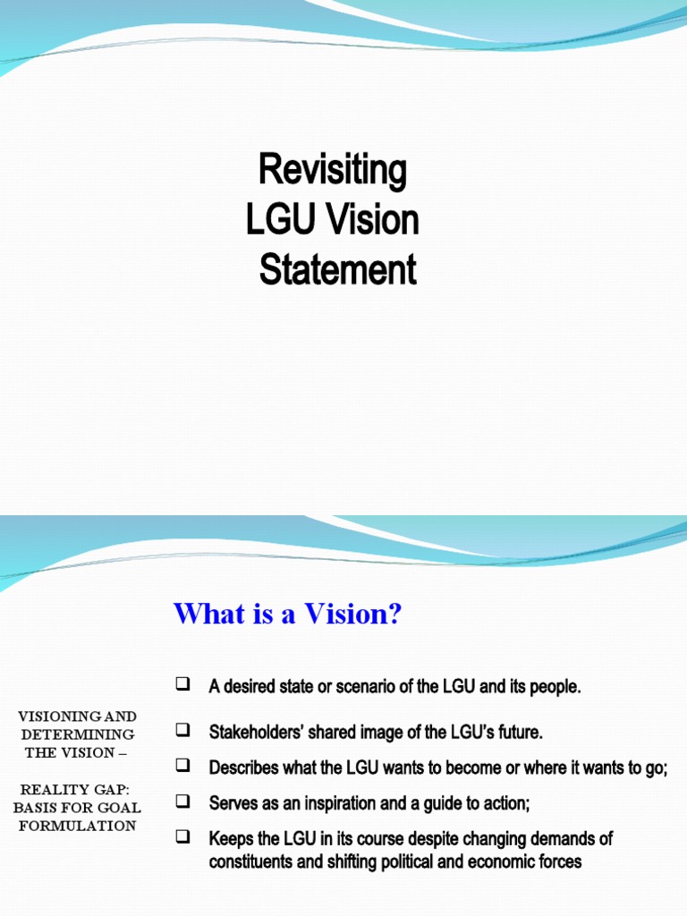 Revisiting LGU Vision Statement | PDF | Health Care | Governance