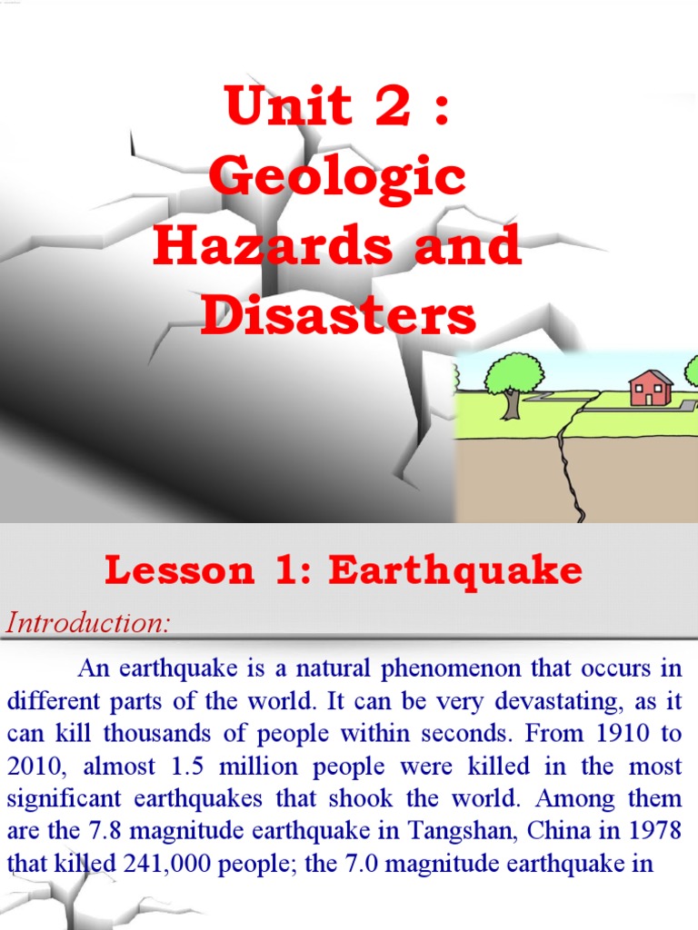 Unit 2: Geologic Hazards and Disasters | PDF | Earthquakes | Geophysics