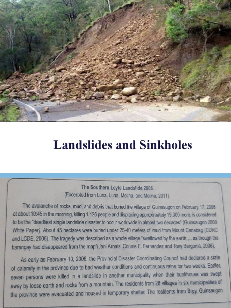 Lesson 3 Landslides and Sinkholes | PDF | Landslide | Physical Geography