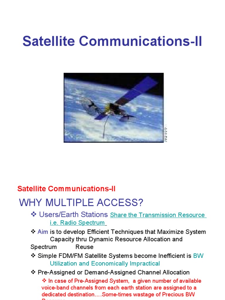 Ch-3satellite Communications II | PDF | Channel Access Method | Multiplexing