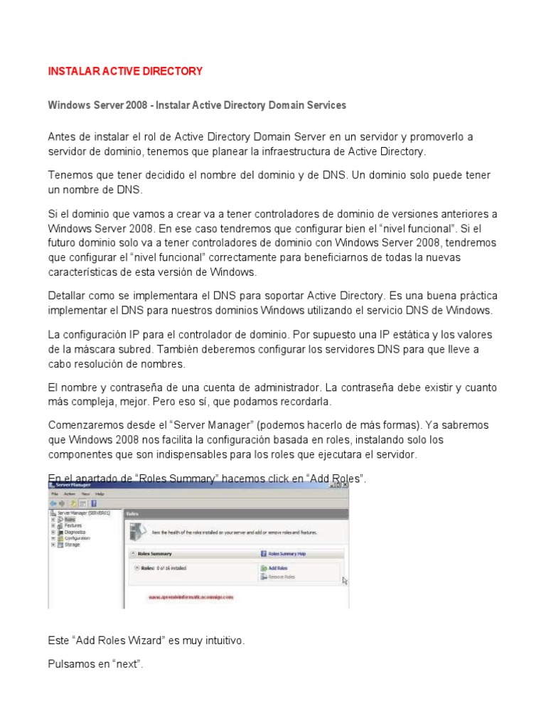 Instalar Active Directory | Descargar gratis PDF | Directorio Activo ...