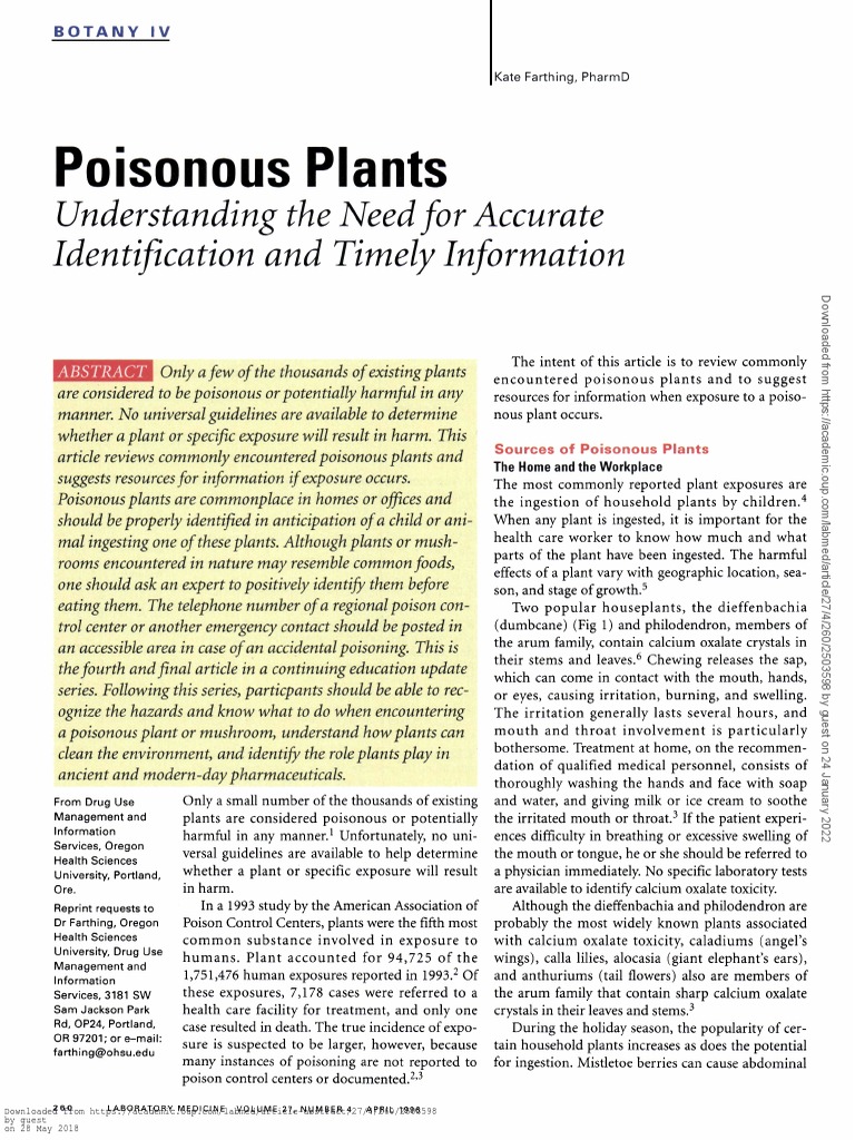 Poisonous Plants: Understanding The Need For Accurate Identification ...