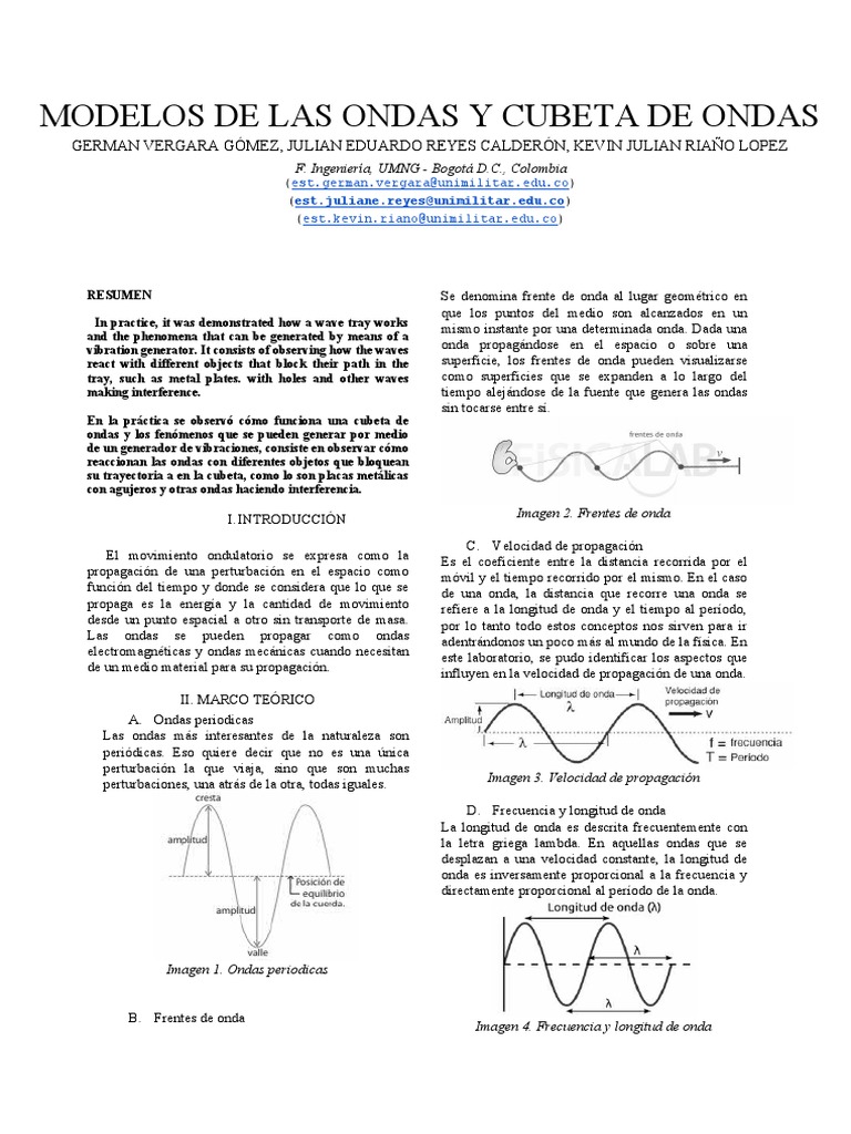 Modelos de Las Ondas y Cubeta de Ondas | PDF | Olas | Ligero