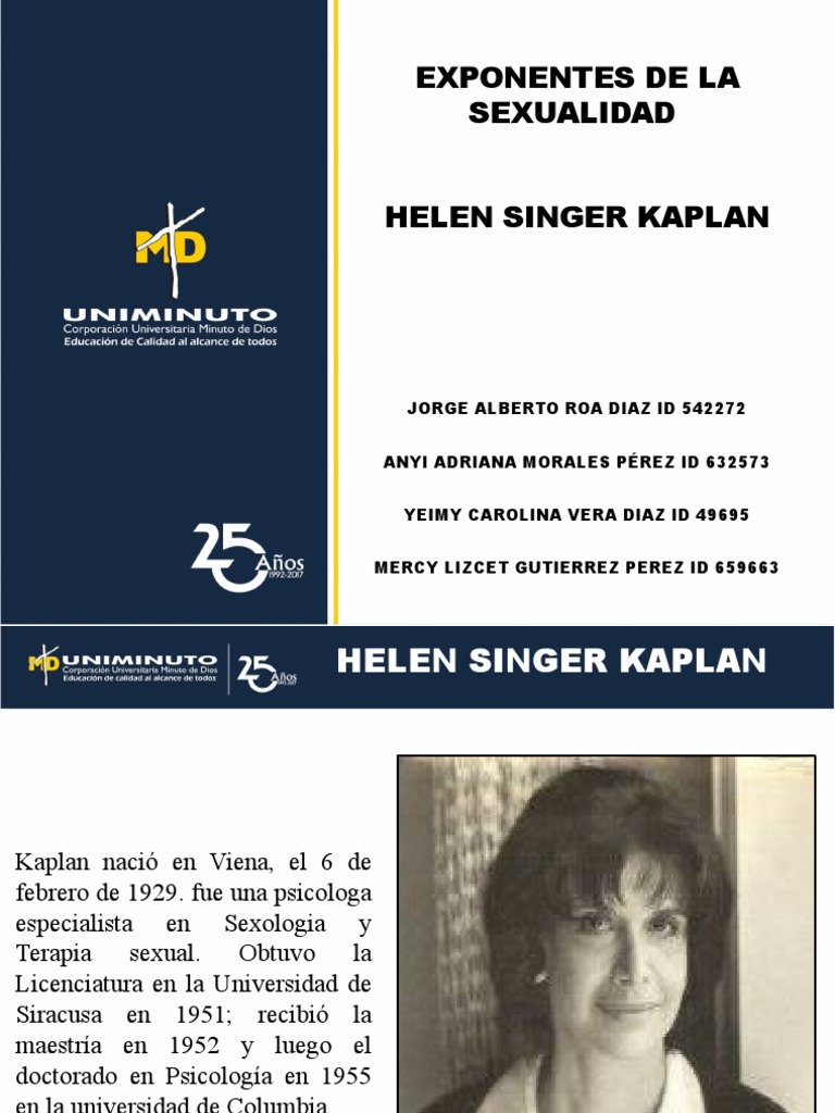 Aportes de Helen Singer Kaplan a la Sexualidad | PDF | La sexualidad ...