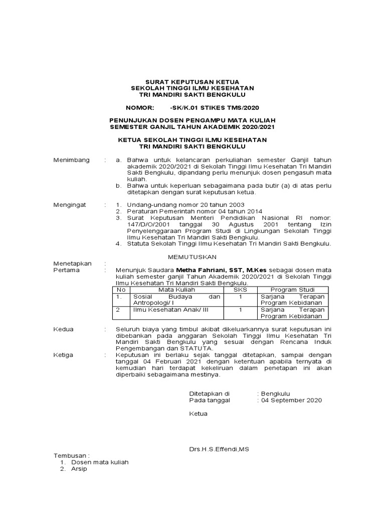 SK Mengajar Ganjil | PDF