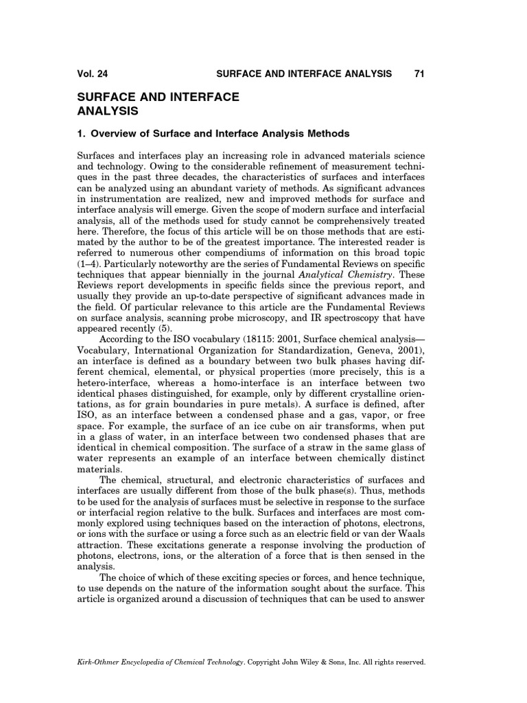 Surface and Interface Analysis | PDF | Scanning Electron Microscope ...