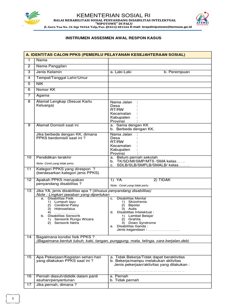 Assesmen Respon Kasus Penyandang Disabilitas | PDF