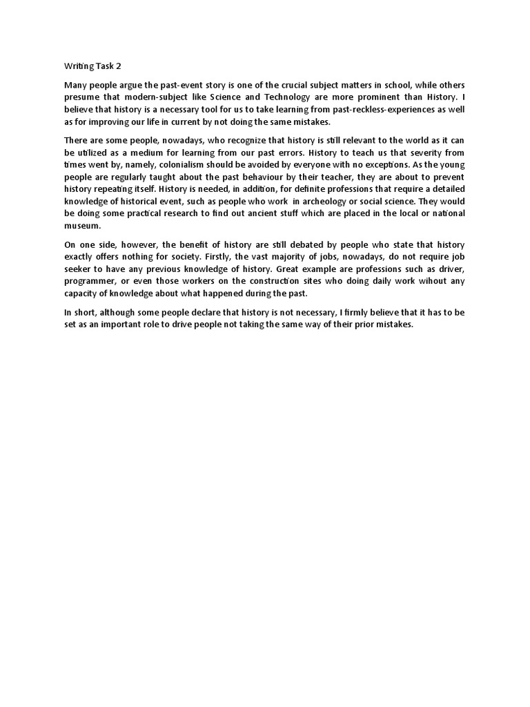 Writing Task 2 History Pdf Social Science History