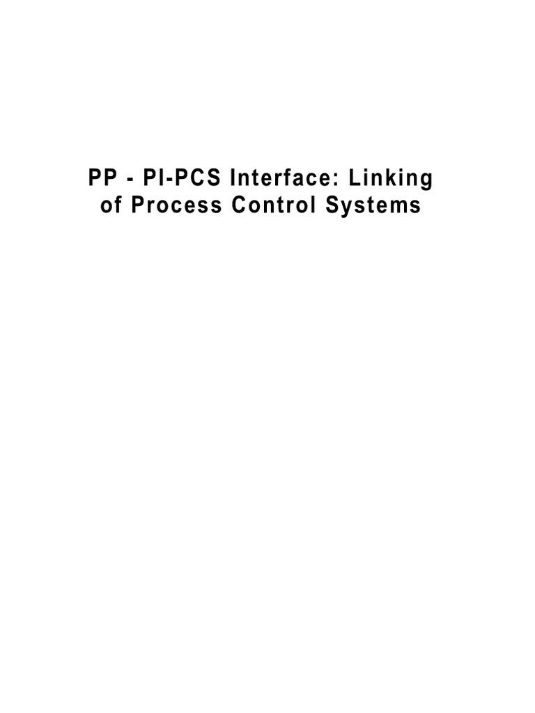 Pp-Pi-Pcs Interface - Linking of Process Control Systems | PDF ...