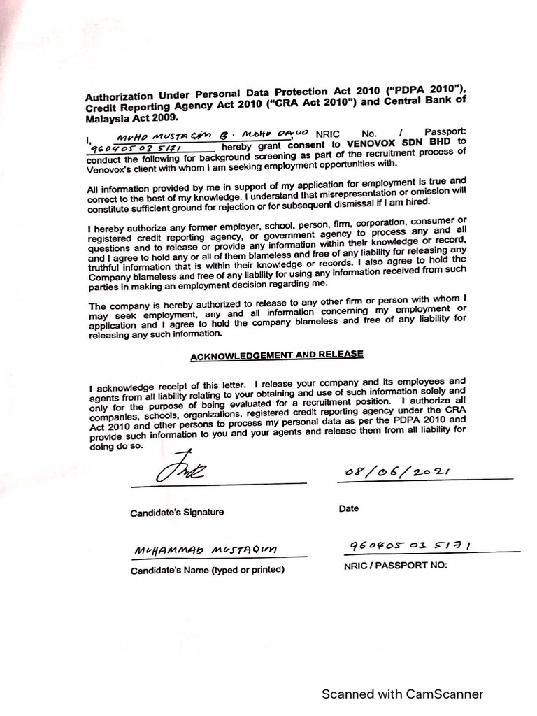 Venovox - General Consent Letter | PDF