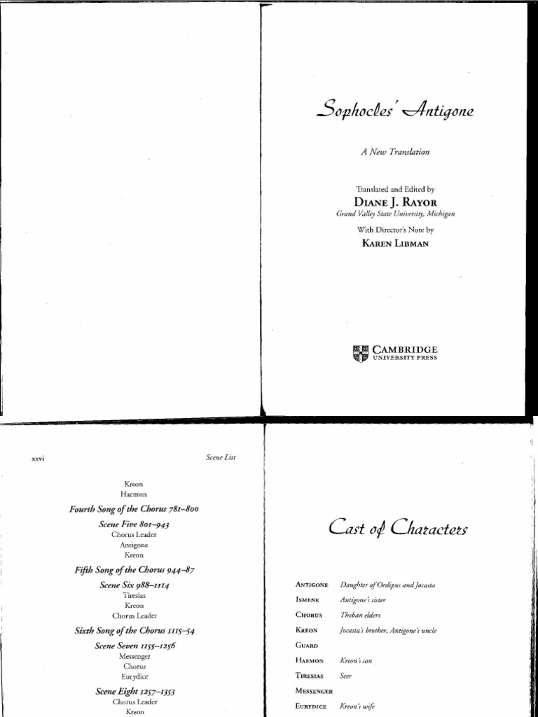 A New Translation of Sophocles' Antigone | PDF | Oedipus | Theban Mythology